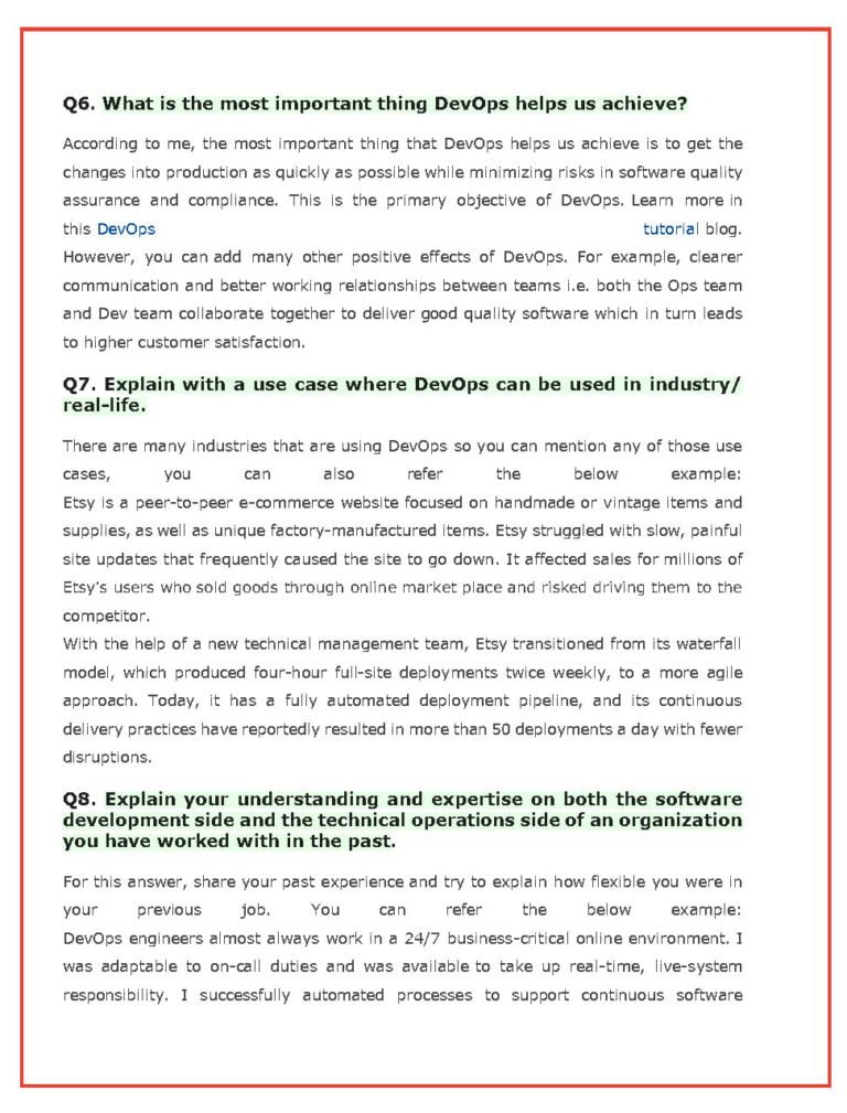 DevOps Interview Questions and Answers PDF - Connect 4 Techs