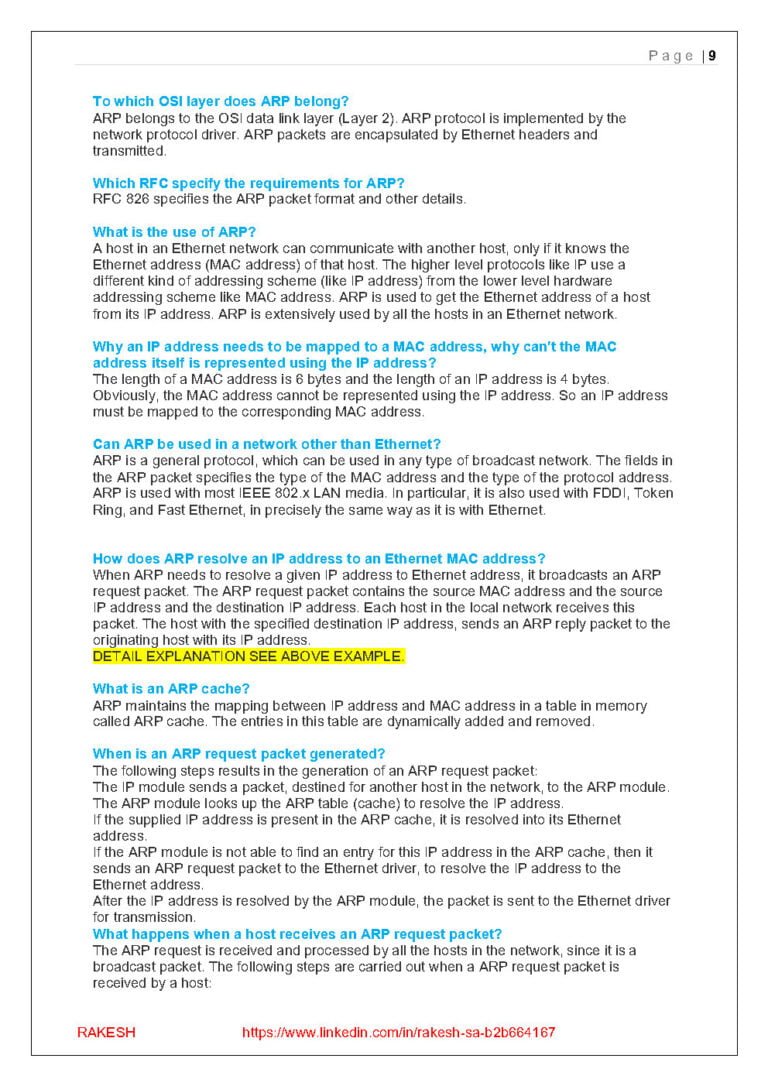 ARP (Address Resolution Protocol) Guide PDF